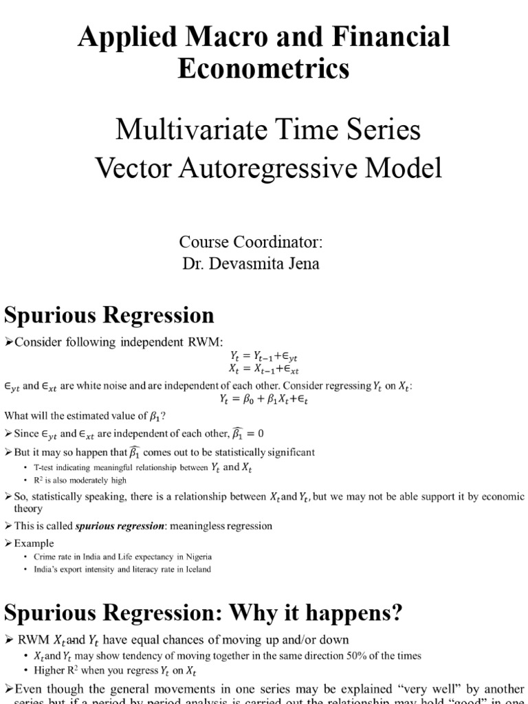 Vector Auto Regressive Models | PDF | Vector Autoregression | Causality