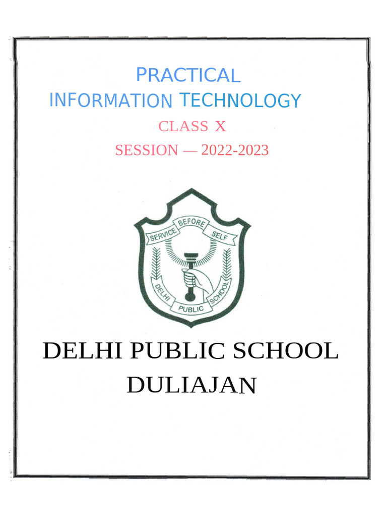 Sample Practocal File Class 10 IT - Copy | PDF