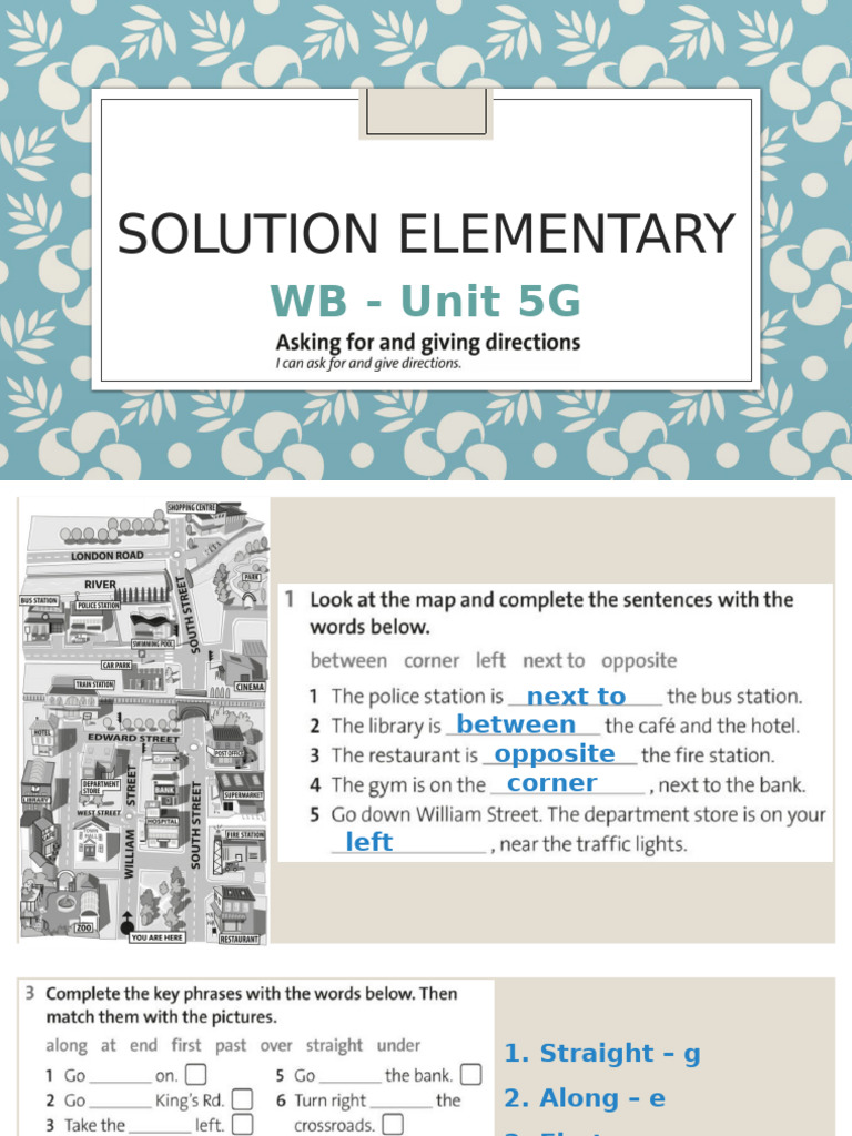 WB - Solution Elementary 3rd Edition - Unit 5G - Trang | PDF