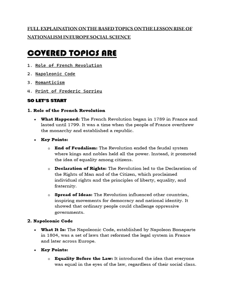 Full Explaination On The Based Topics On The Lesson Rise of Nationalism ...