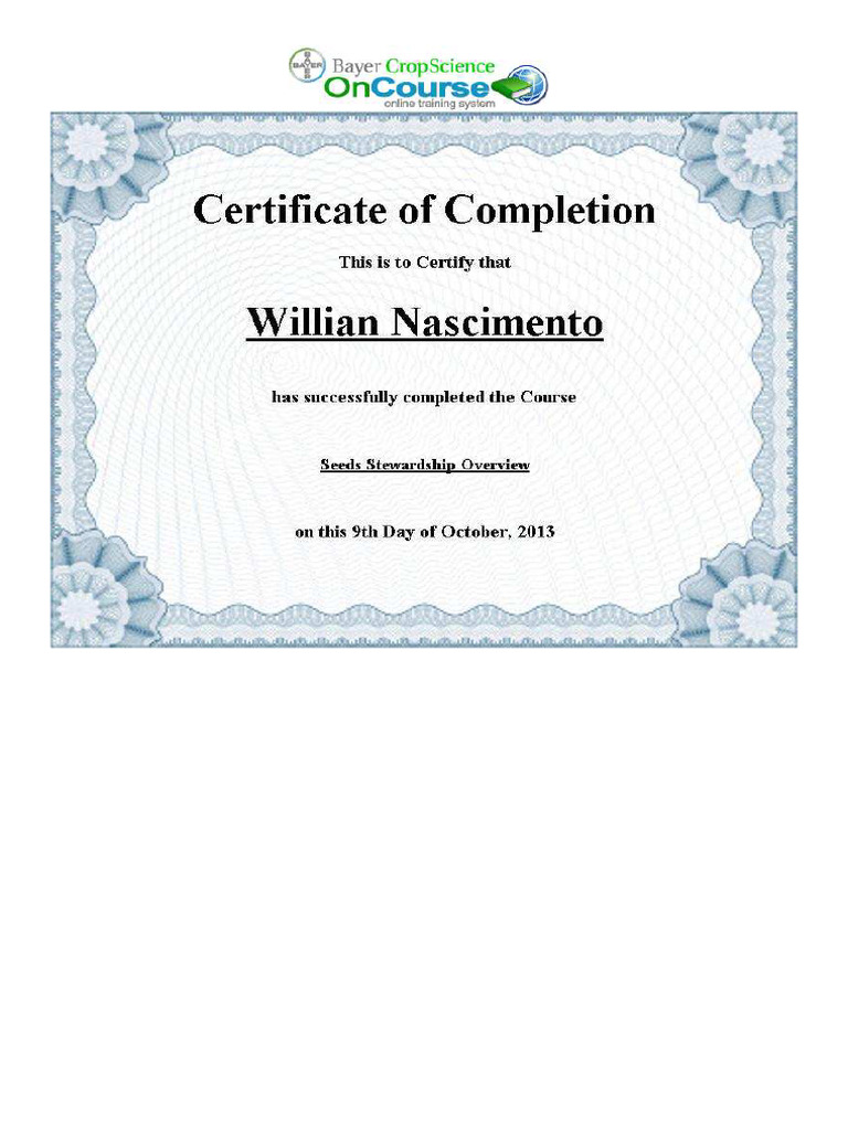 Certificado Stewardship | PDF
