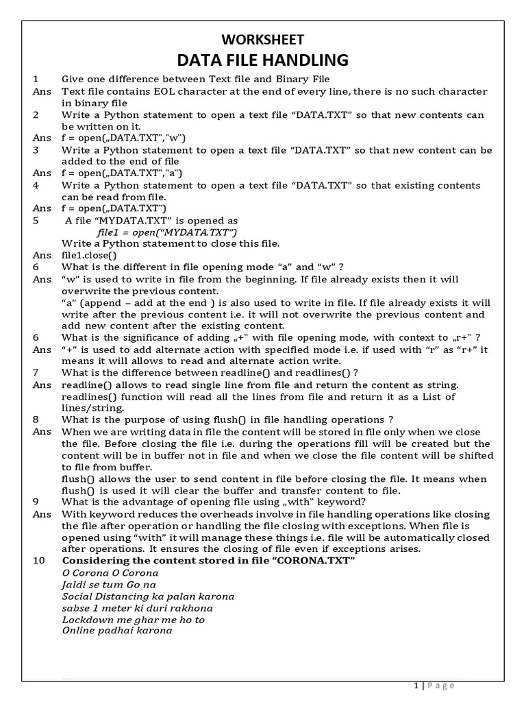 SOLUTION DFH WORKSHEET1 | PDF | Text File | Computer Science