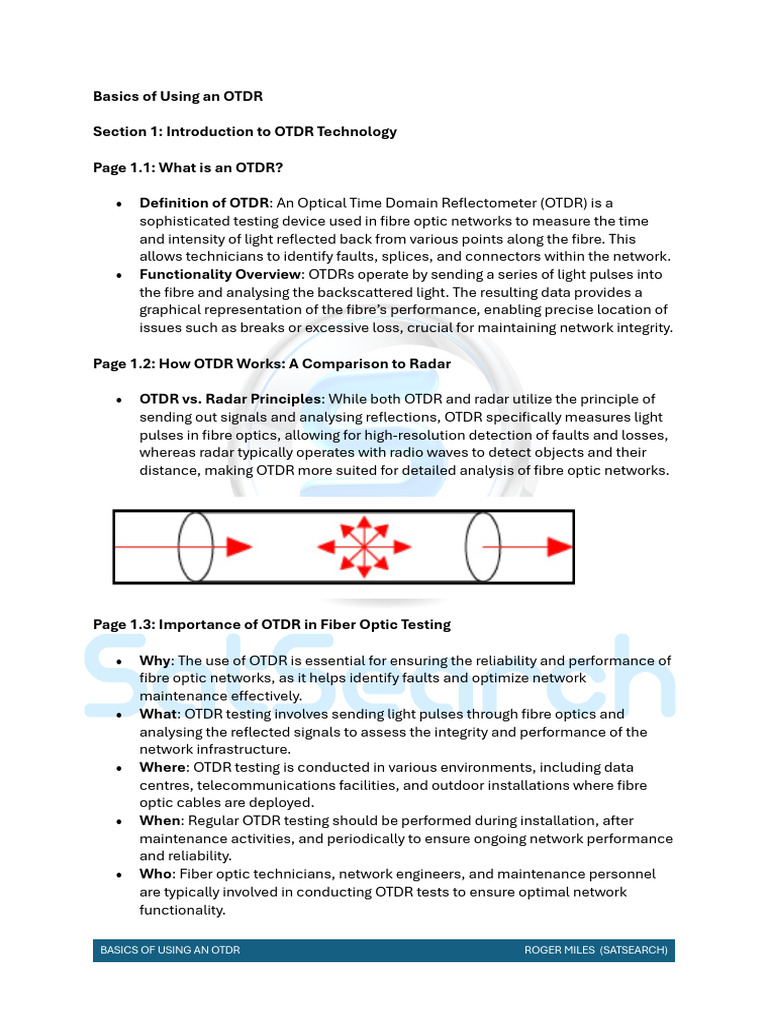 OTDR Basics and Testing Procedures | PDF | Optical Fiber | Fiber Optic ...