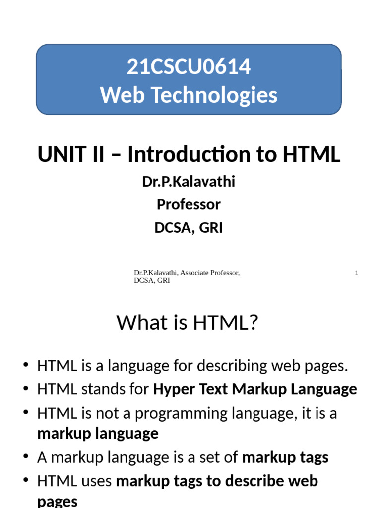PK-WT-Unit - 02 - HTML | PDF | Html Element | Hyperlink PK-WT-Unit - 02 - HTML | PDF | Html Element | Hyperlink