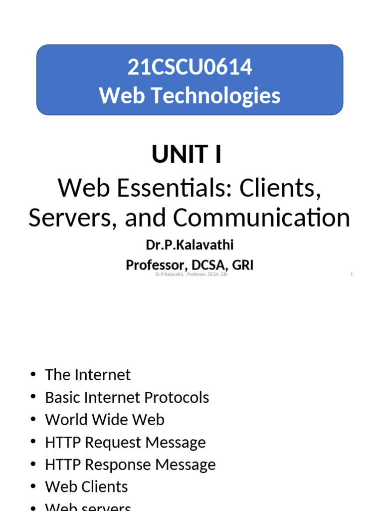 PK WT UNIT 01 WebEssentials | PDF | World Wide Web | Internet & Web