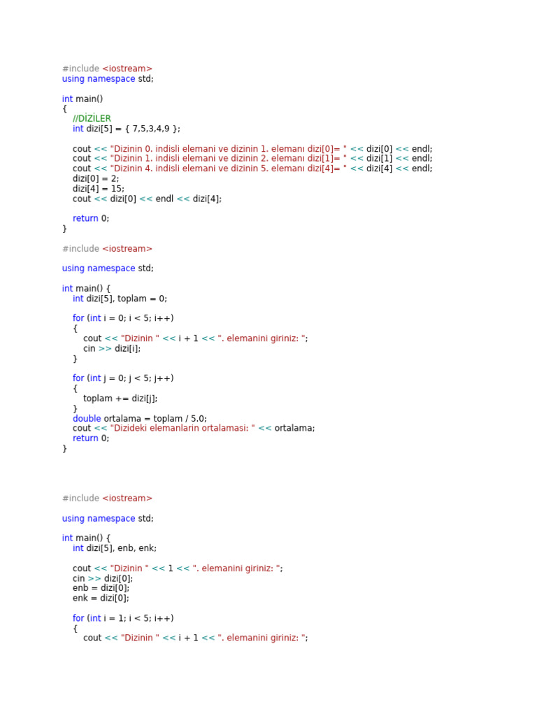 Algoritma Ve Programlama Ders Notu 6 -Diziler 1 | PDF