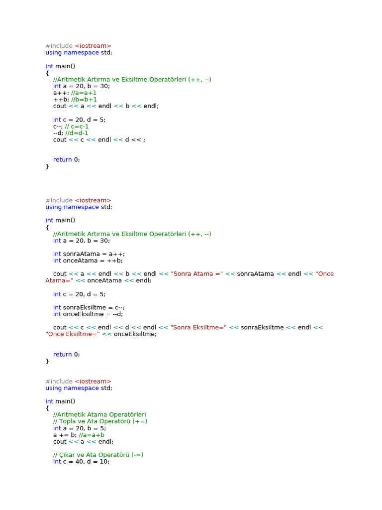 Algoritma Ve Programlama Ders Notu 3 | PDF