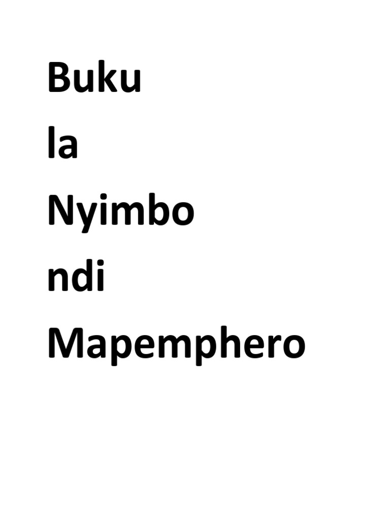 BUKU LA NYIMBO NDI MAPEMPHERO Revised | PDF