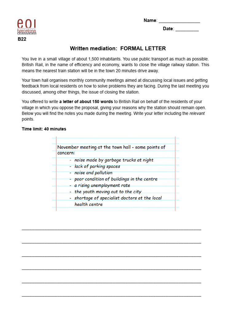 Written Mediation - FORMAL LETTER | PDF