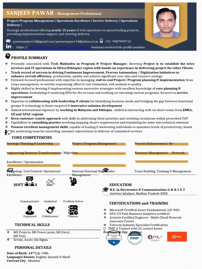 Sanjeev CV | PDF | Business