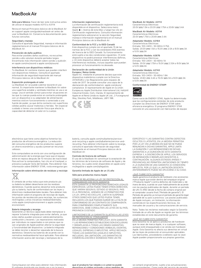 Macbook Air 13inch m3 2024 Info | PDF | Apple Inc. | Software