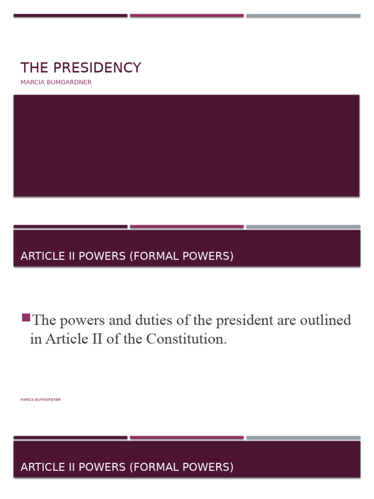 08 - 2305 - Presidency - Formal Powers - Tagged | PDF | Presidents Of ...