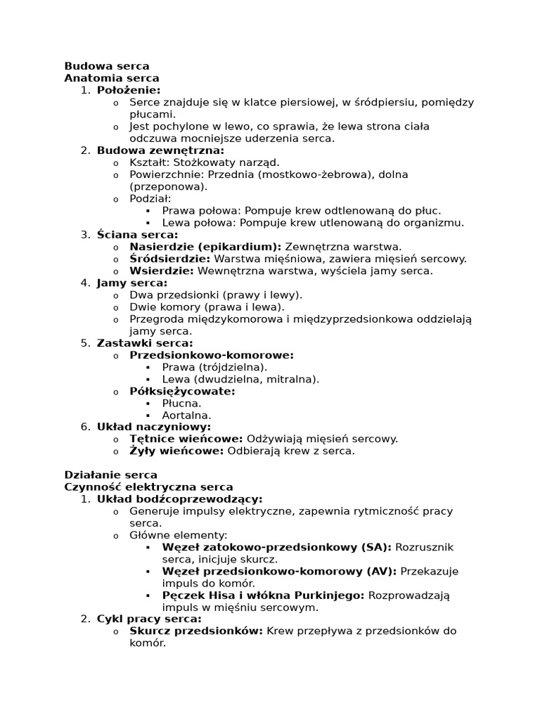 Budowa Serca | PDF