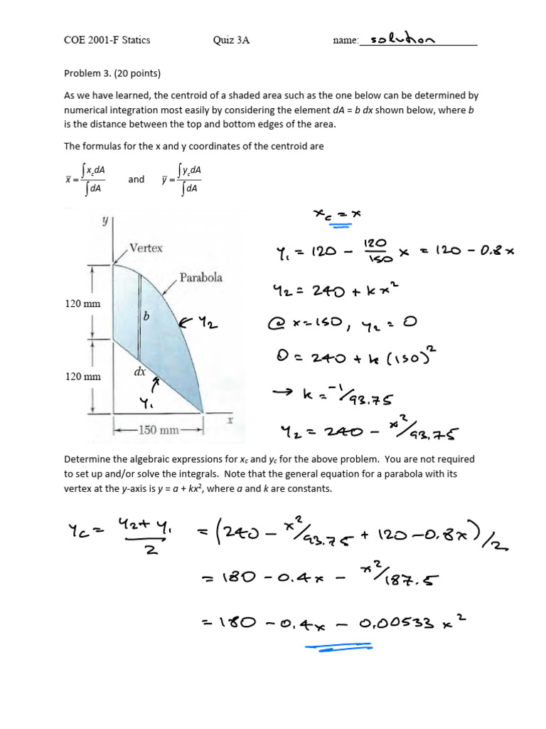 PracticeQuiz4B Centroid Soln | PDF | Area | Mathematical Concepts