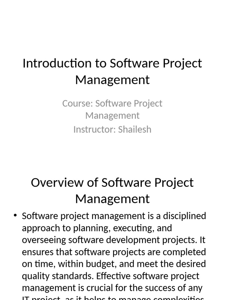 Introduction To Software Project Management | PDF | Project Management ...