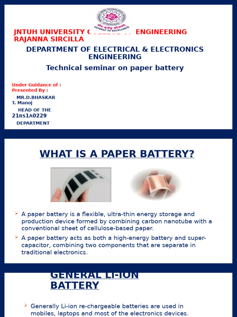 Paper Battery | PDF | Carbon Nanotube | Lithium Ion Battery