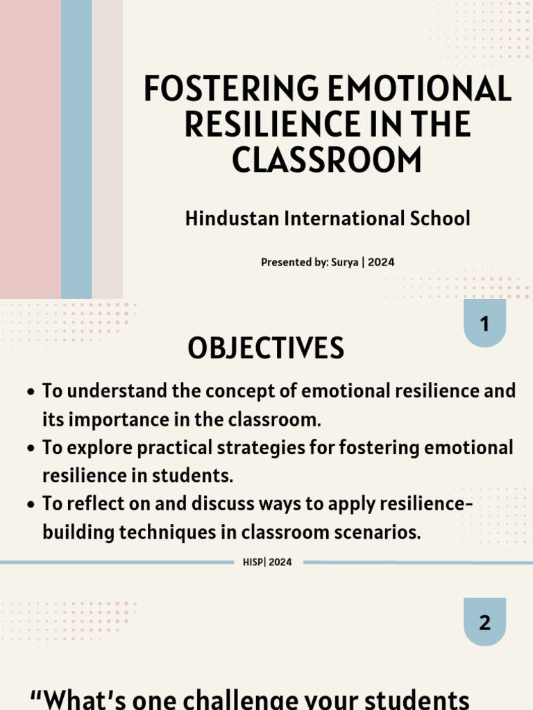 Fostering Emotional Resilience in the Classroom | PDF | Psychological ...