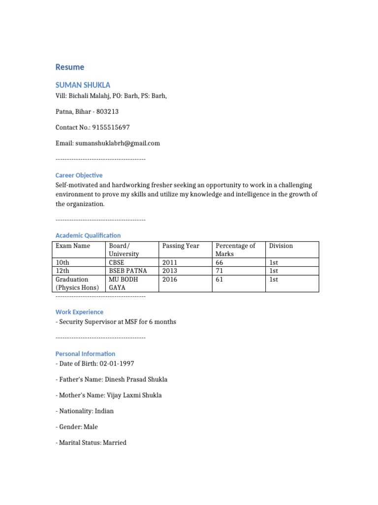Suman_Shukla_Resume | PDF
