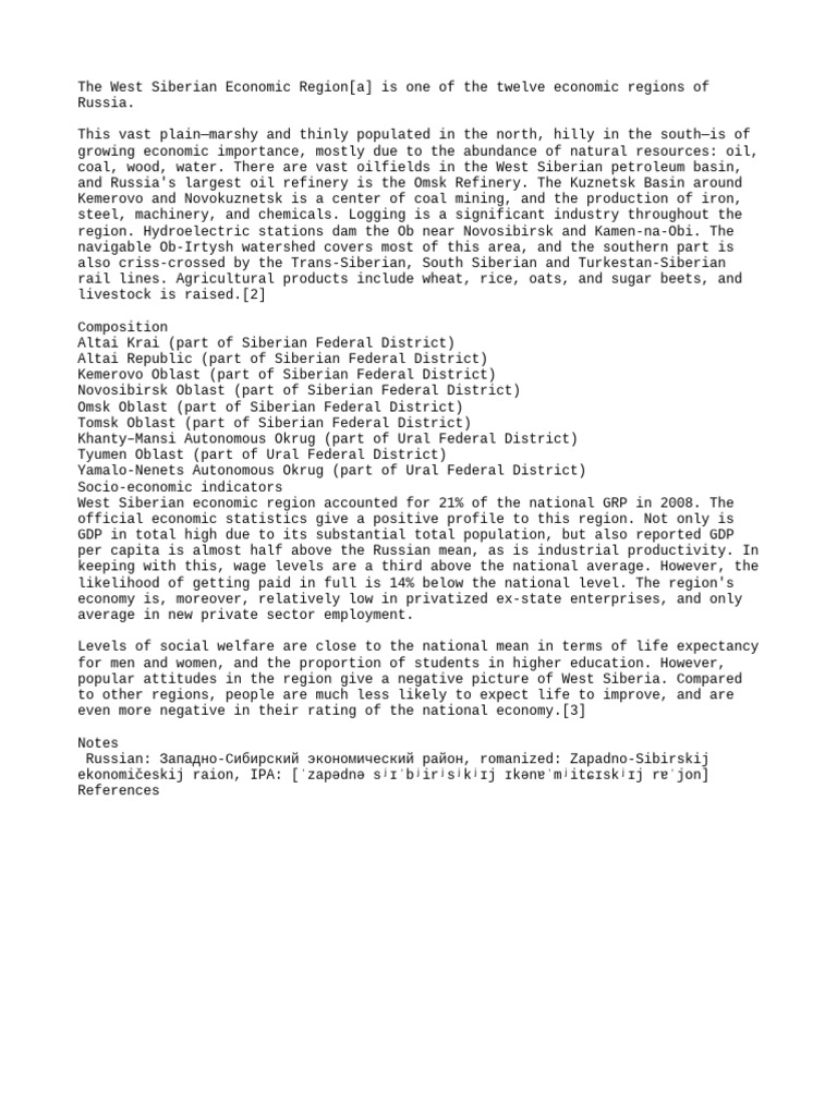 4 | PDF | Siberia | Economies