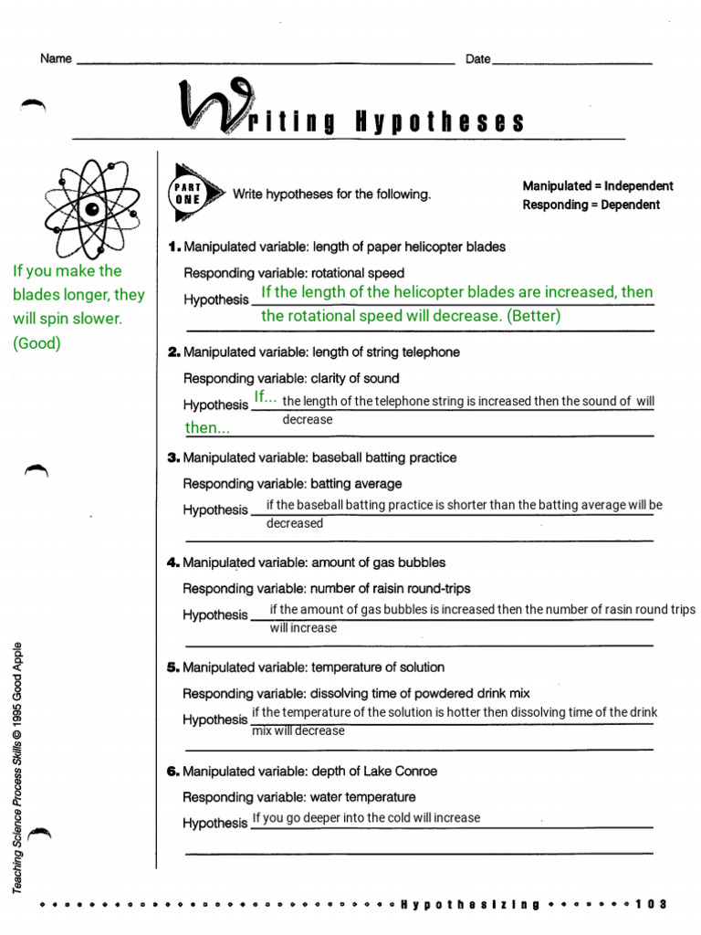 - [Template] Writing Hypotheses | PDF