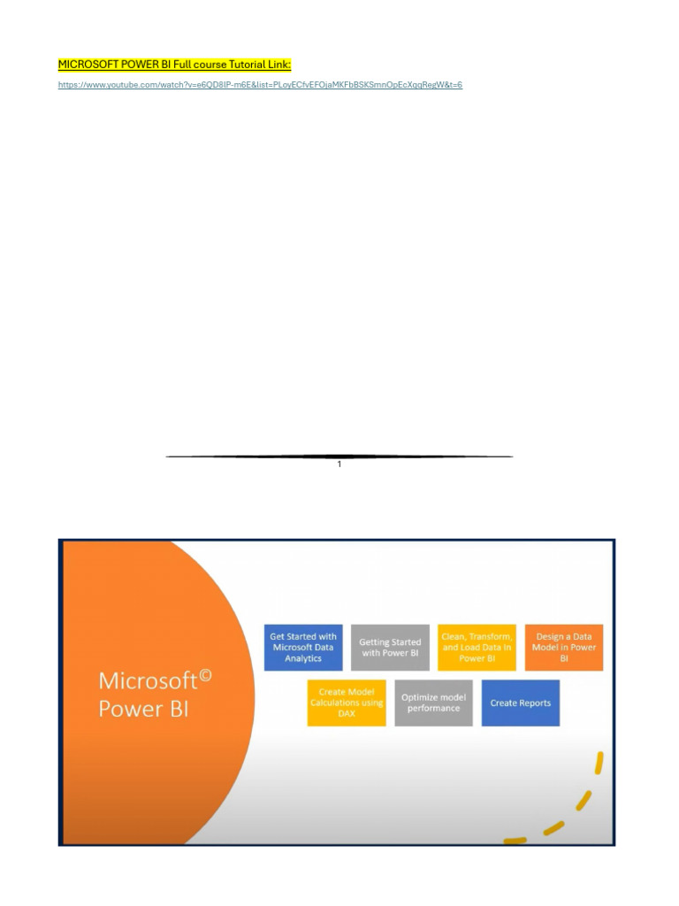 Microsoft Power Bi Full Course Tutorial - 17102024 | PDF | Microsoft ...
