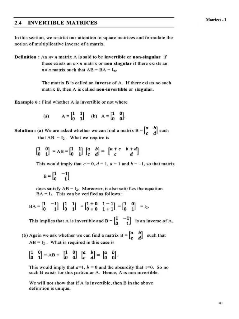 Unit 2 Matrix I Notes Compile 4 | PDF | Matrix (Mathematics) | Algebra
