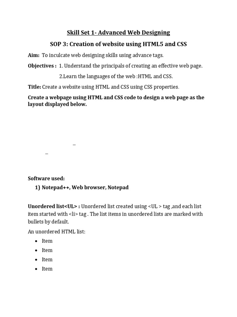 SOP3_1 | PDF | Html Element | Html