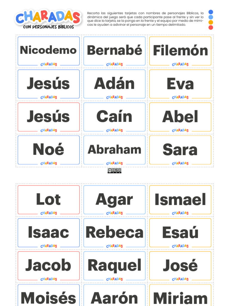 Charadas Con Personajes Bíblicos | PDF