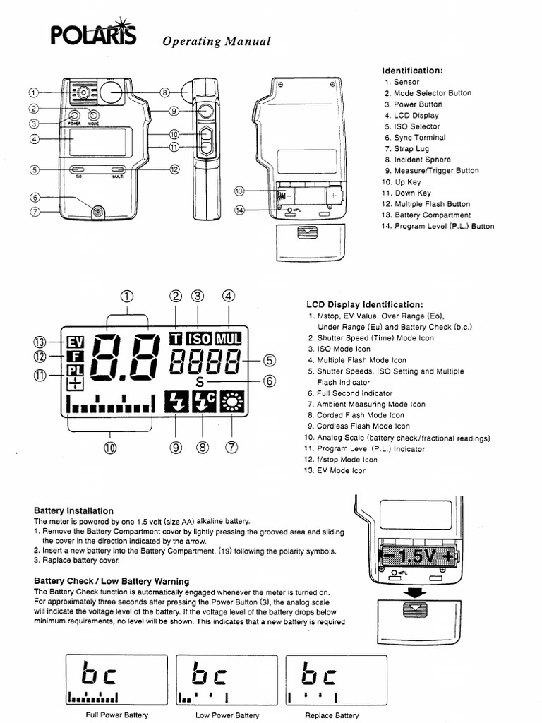 Polaris Flash Meter Manual | PDF