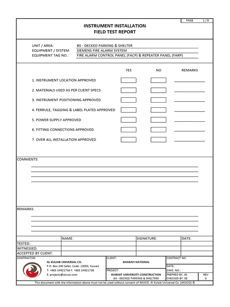 Fire Alarm Checklist | PDF | Power Supply | Battery Charger