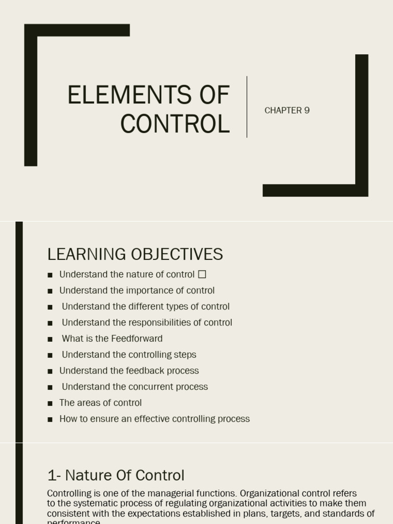 Chapter 9 Controlling | PDF | Economies | Business