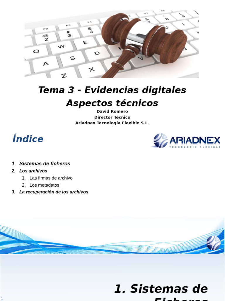 Tema 3 - Evidencias Digitales - Aspectos Tecnicos | PDF | Archivo de computadora | Arranque