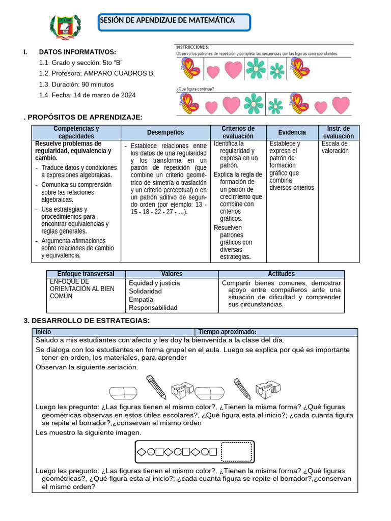 18 Ses.mat. Seriacion | PDF | Evaluación | Aprendizaje