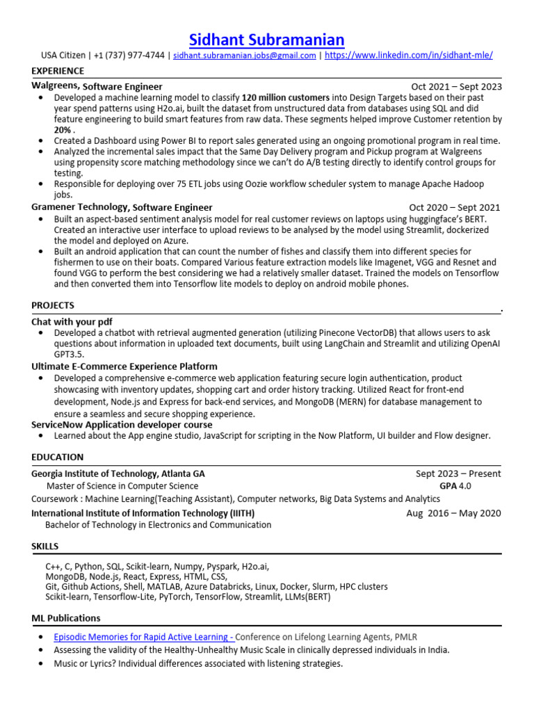 Sidhant Swe Resume | PDF | Computer Science | Information Technology