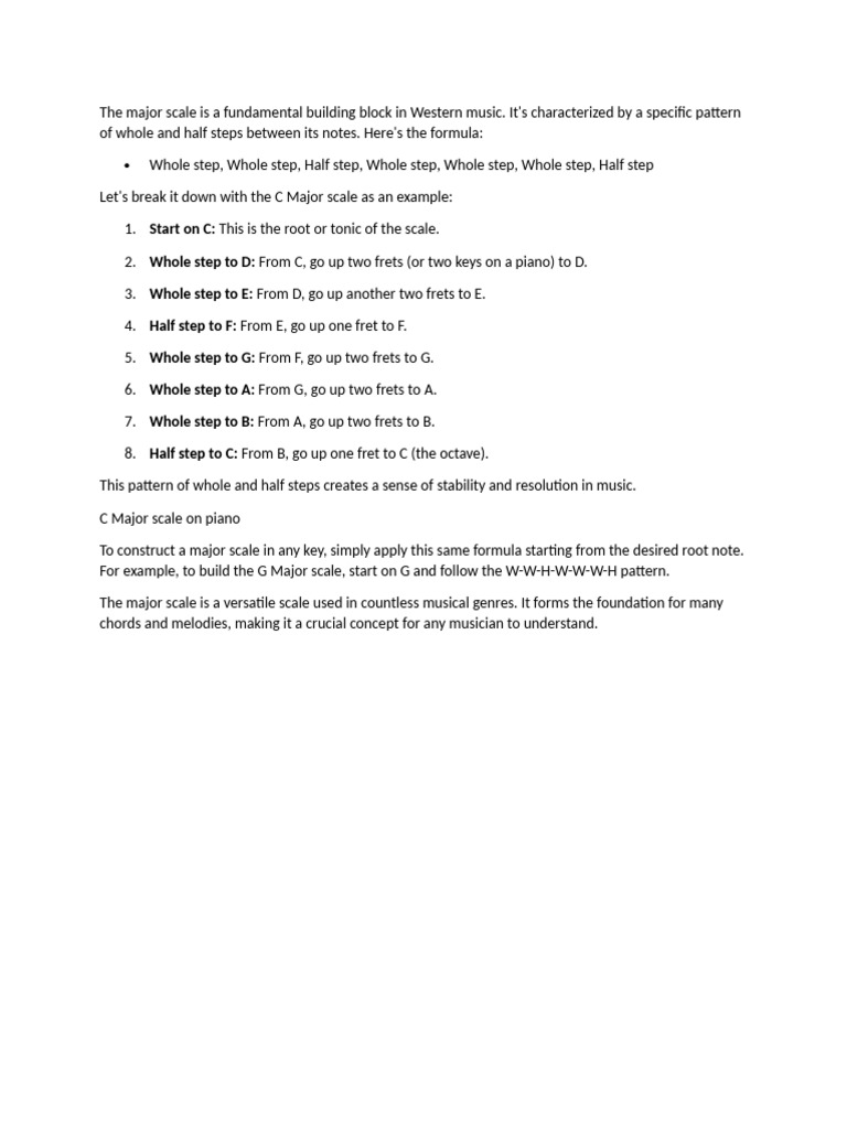 Major Scale | PDF