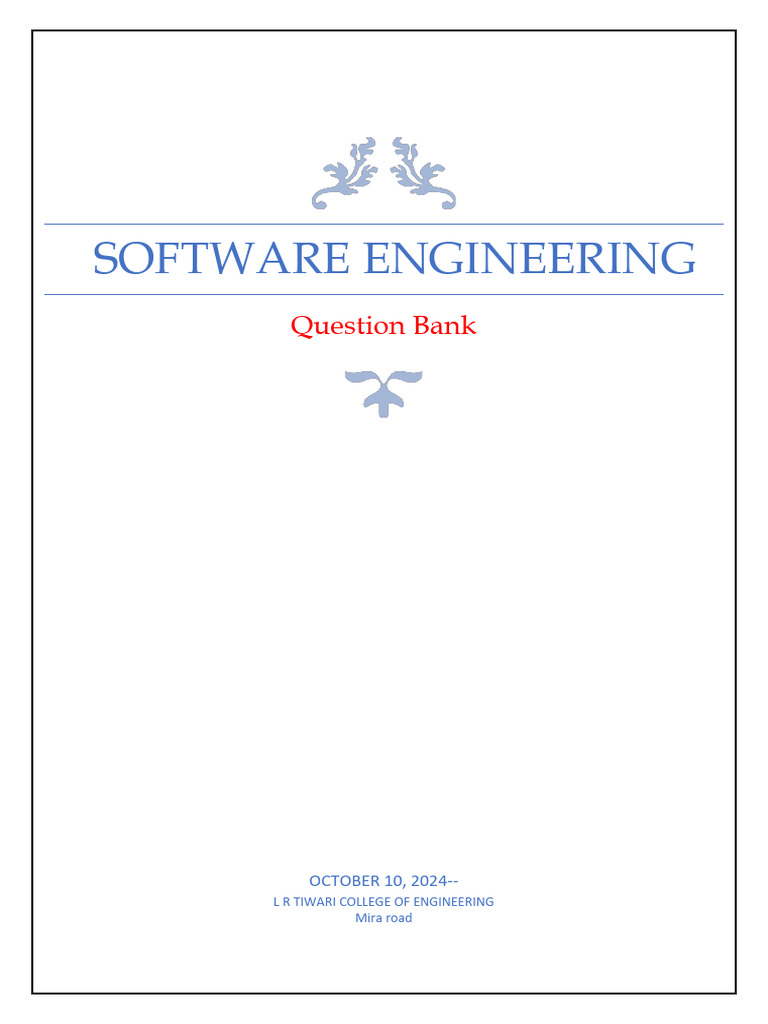 Software Engineering QB | PDF