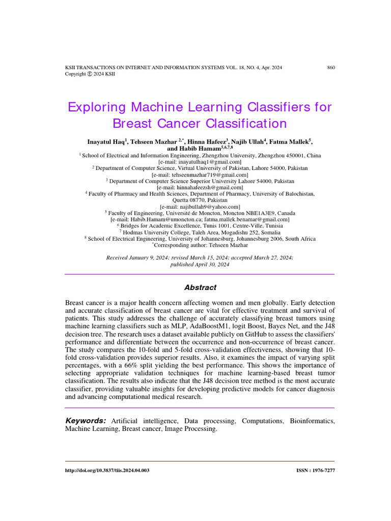 Exploring Machine Learning Classifiers F | PDF | Statistical Classification | Machine Learning