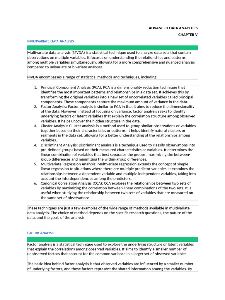 ADA Chapter5 | PDF | Cluster Analysis | Factor Analysis