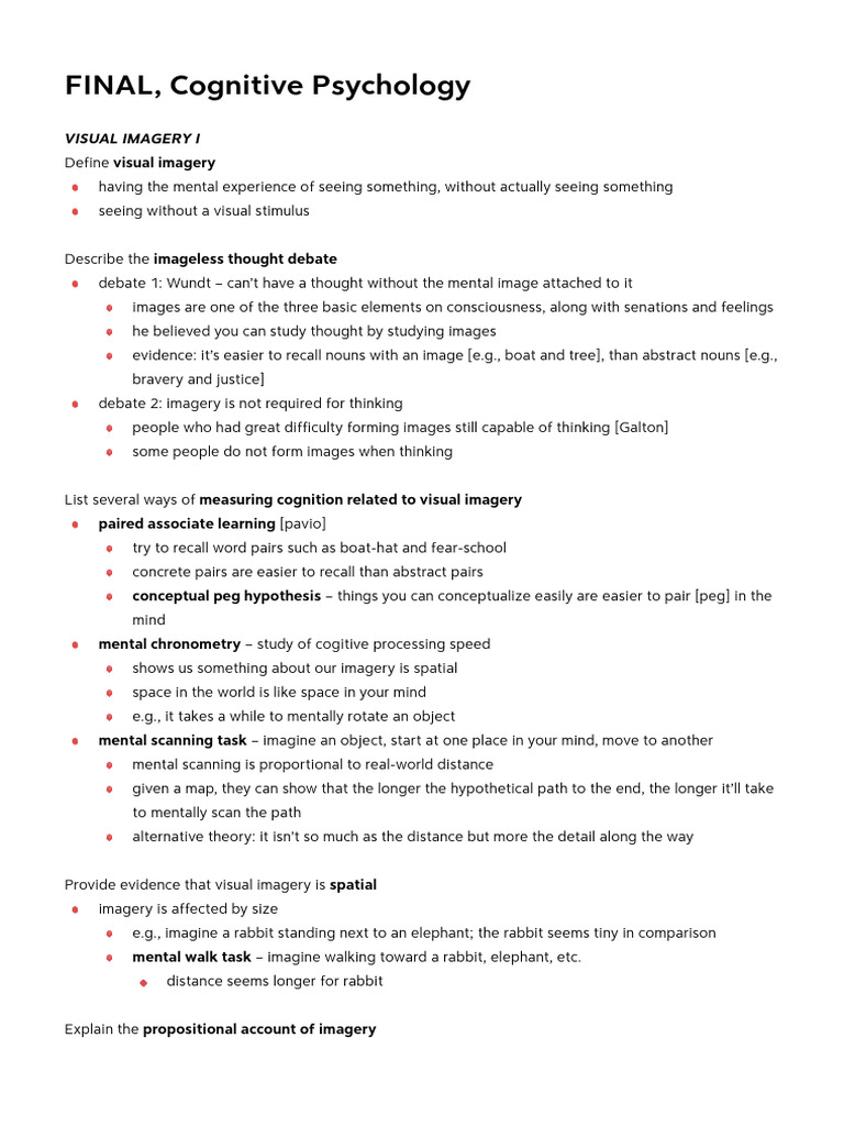 FINAL, Cognitive Psychology | PDF | Deductive Reasoning | Reason