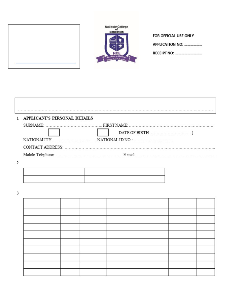 2025 Nce Generic Application Form | PDF