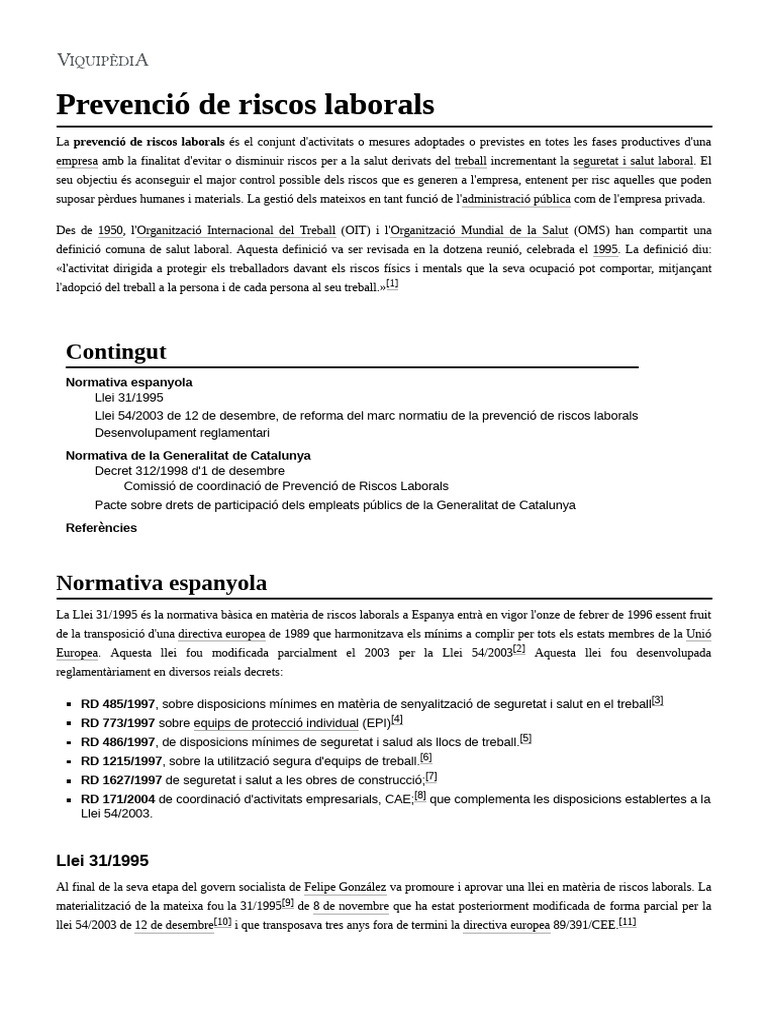 T47 Prevenció - de - Riscos - Laborals | PDF