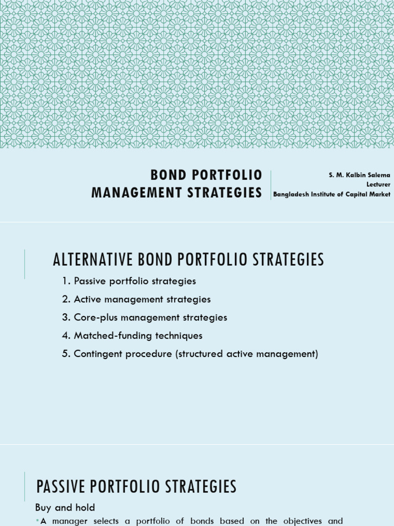 Topic 08 - Bond Portfolio Management Strategies - KBS | PDF | Bonds ...