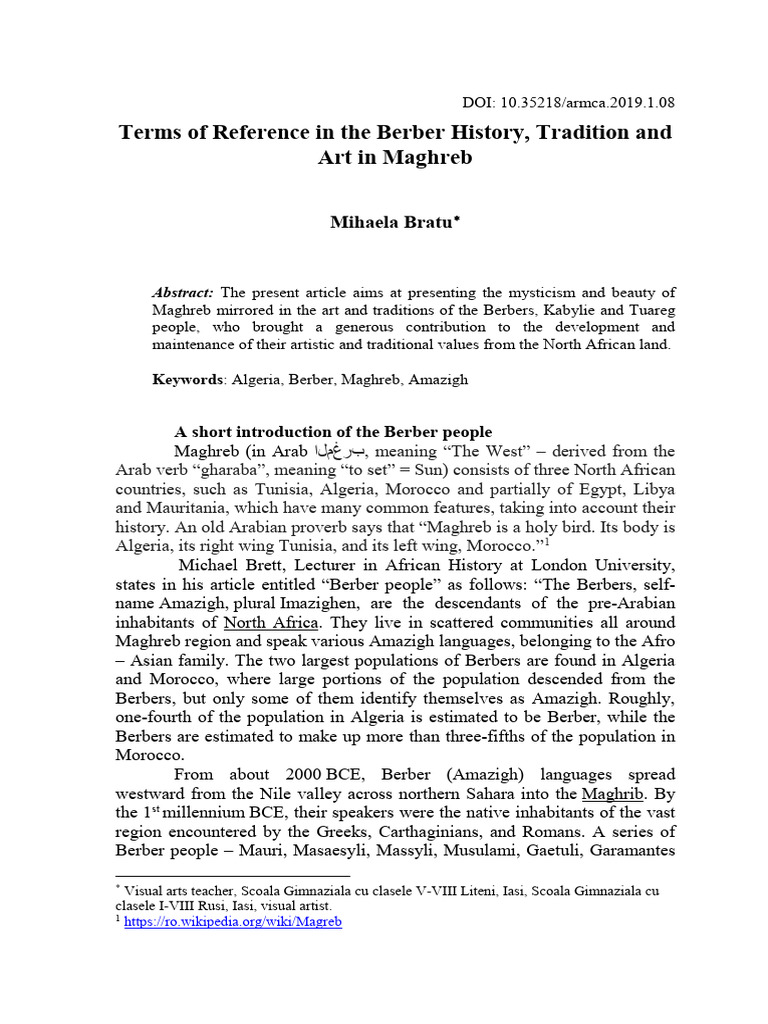 Terms of Reference in The Berber History Tradition | PDF | Maghreb | Berbers