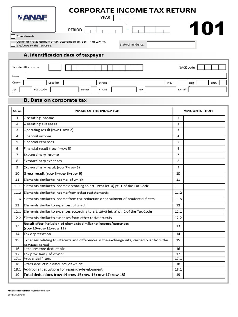 Corporate Income Tax Return Template | PDF | Corporate Tax In The ...