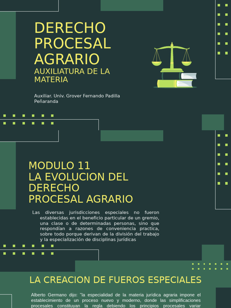 Derecho Procesal Agrario | PDF | Ley procesal | Demanda judicial