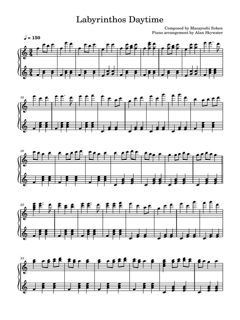 Labyrinthos Daytime Piano Arrangement | PDF | Square Enix | Final Fantasy