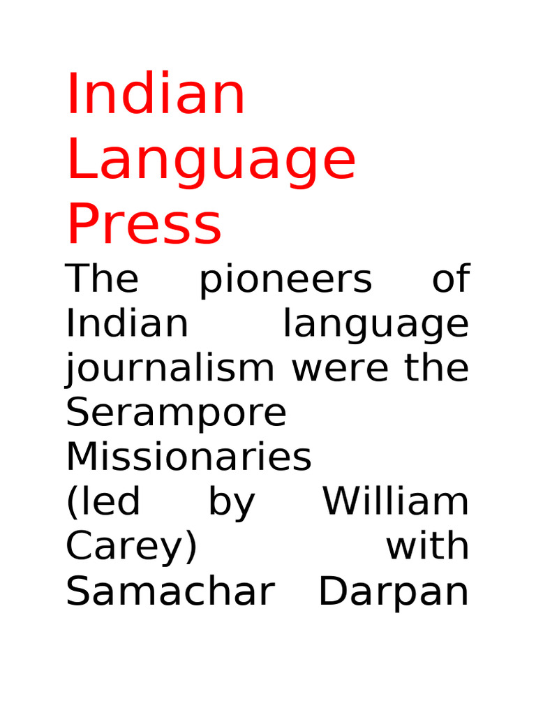 Indian Language Press | PDF