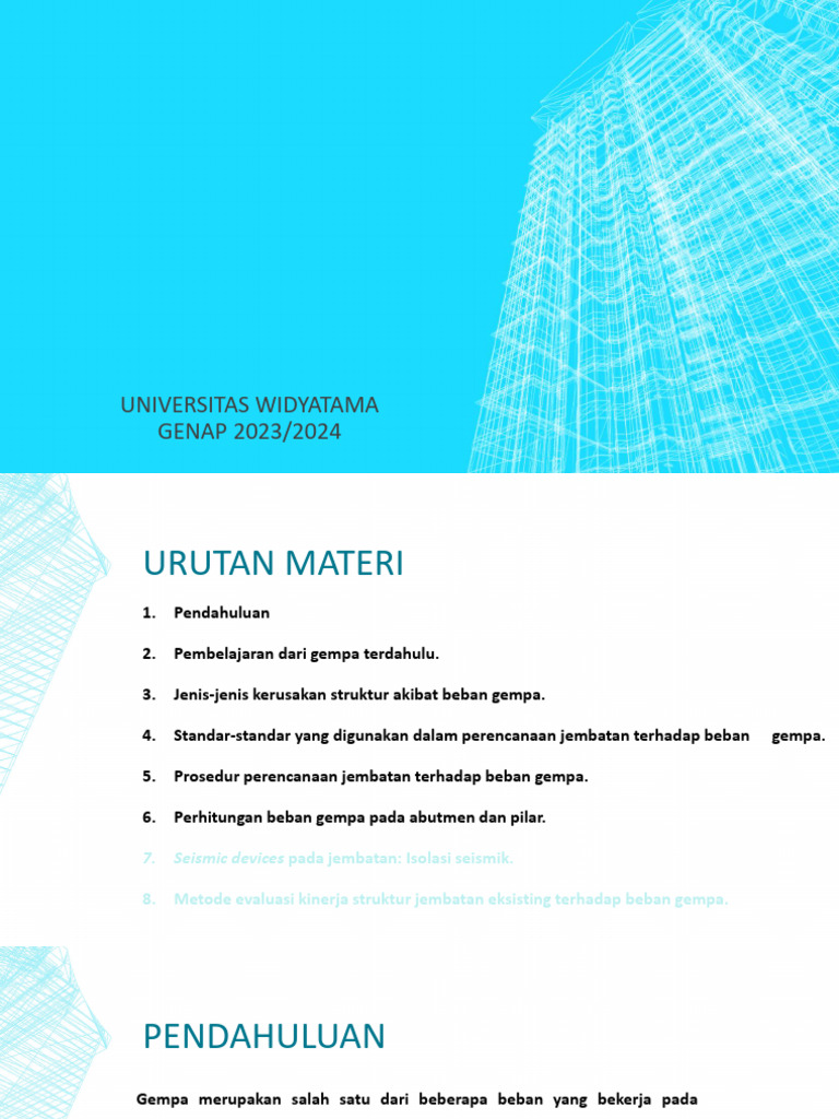 m06 - Perencanaan Jembatan Terhadap Gempa I | PDF