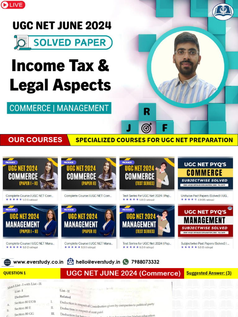 Income Tax & Legal Aspects Net June 2024 Commerce Management | PDF
