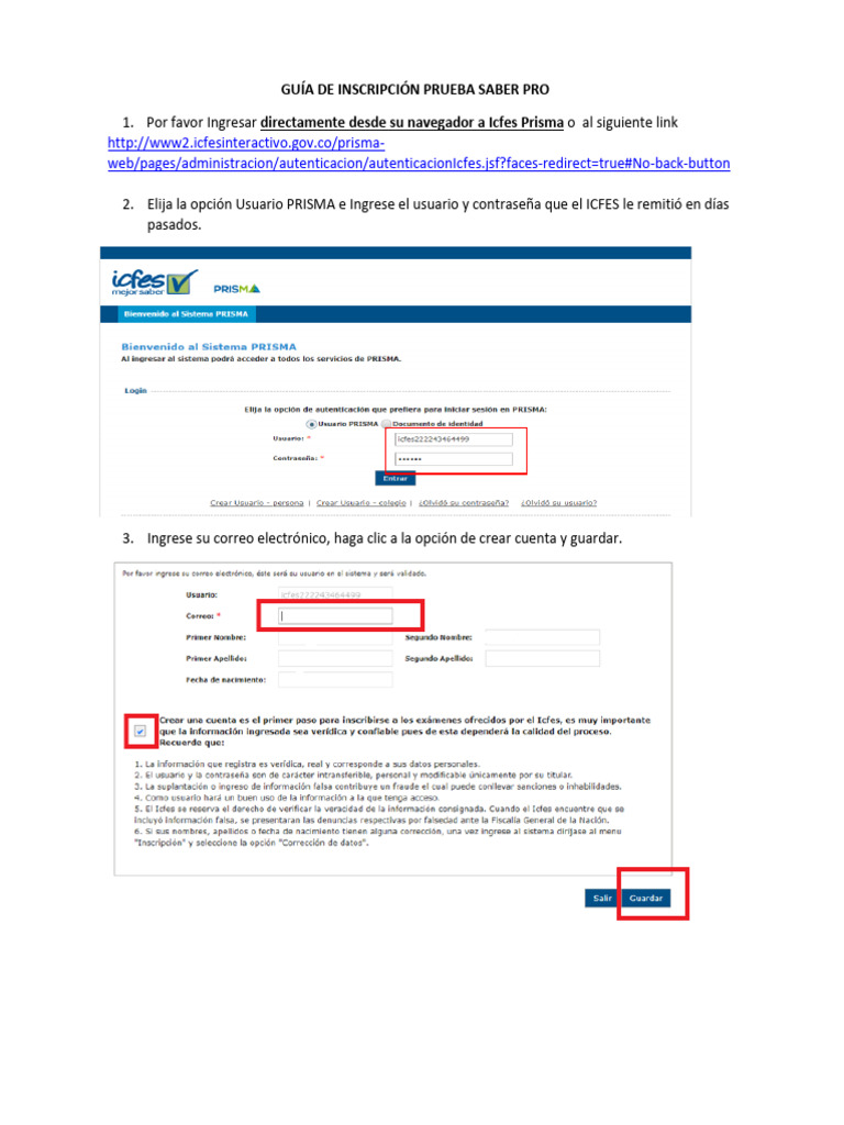 Guia Inscripcion Saber Pro | PDF